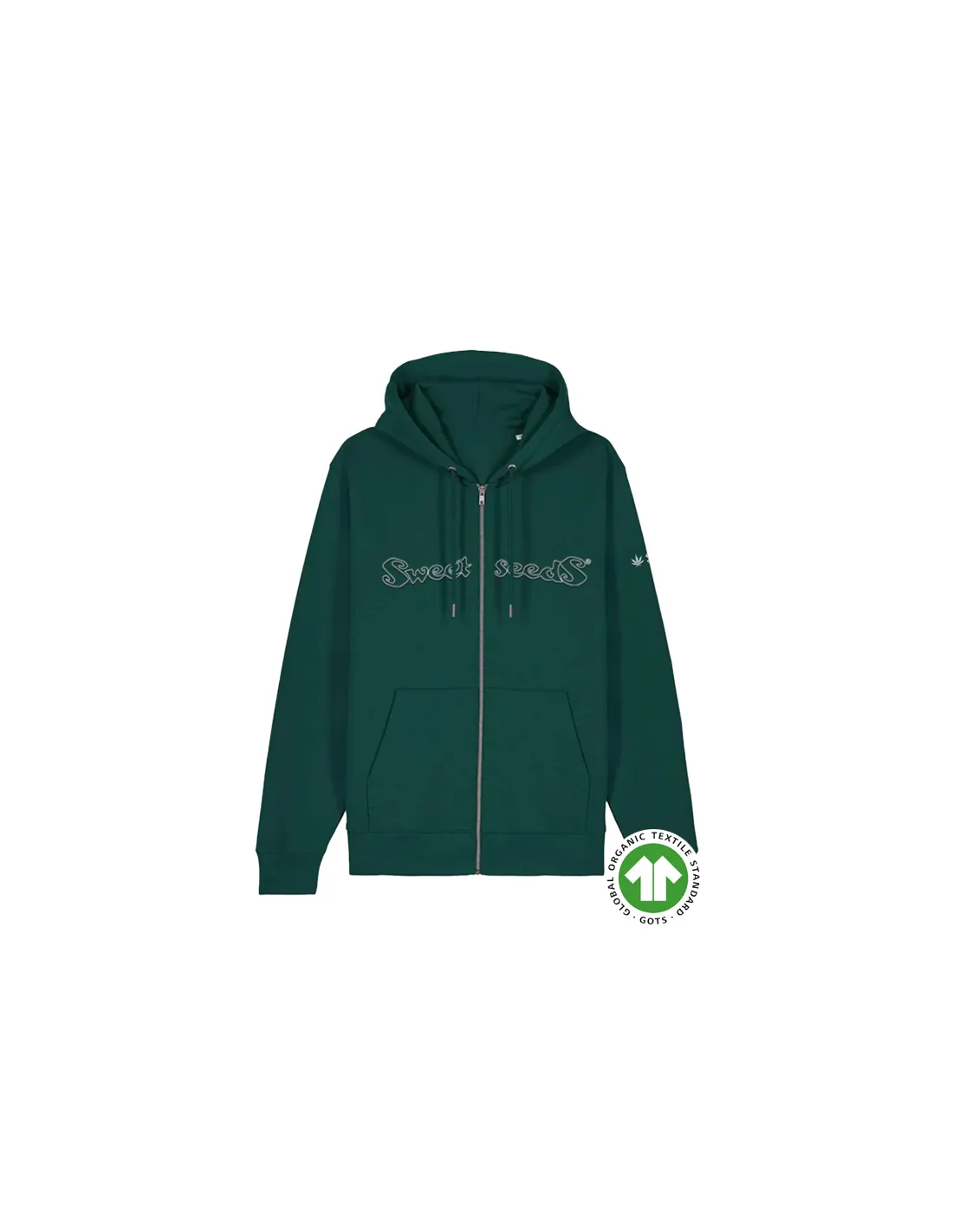 Zip-Up Hoodie Logo Letters, green